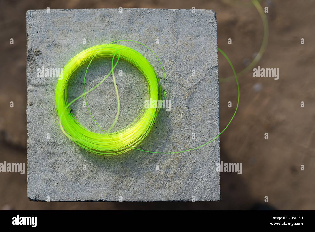 the marking line lies on a concrete post Stock Photo - Alamy