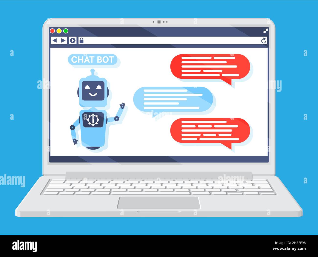 Chatbot window Stock Vector Images - Alamy