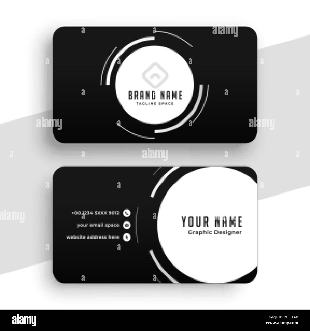 black business card with white circles Stock Vector Image & Art - Alamy