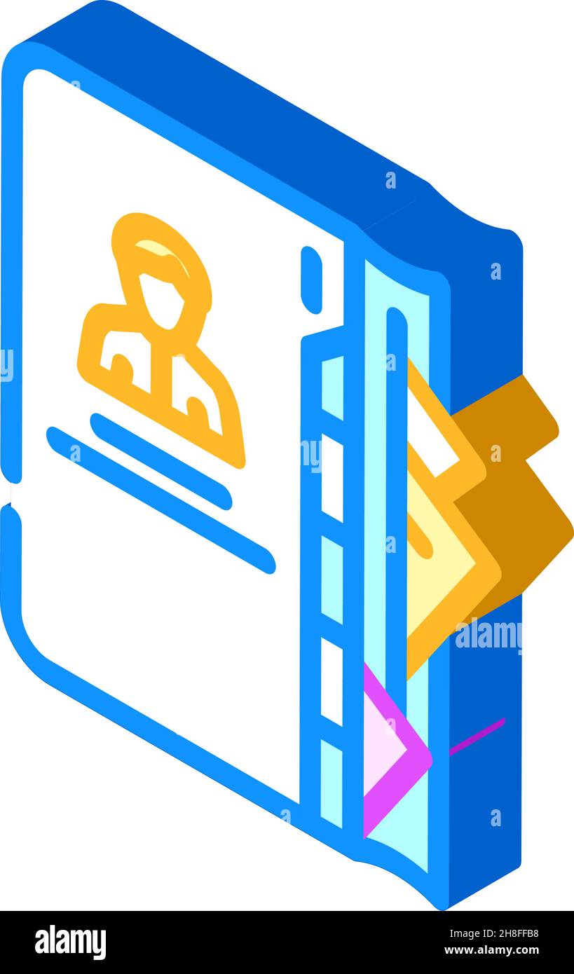 contacts notebook of business manager isometric icon vector ...