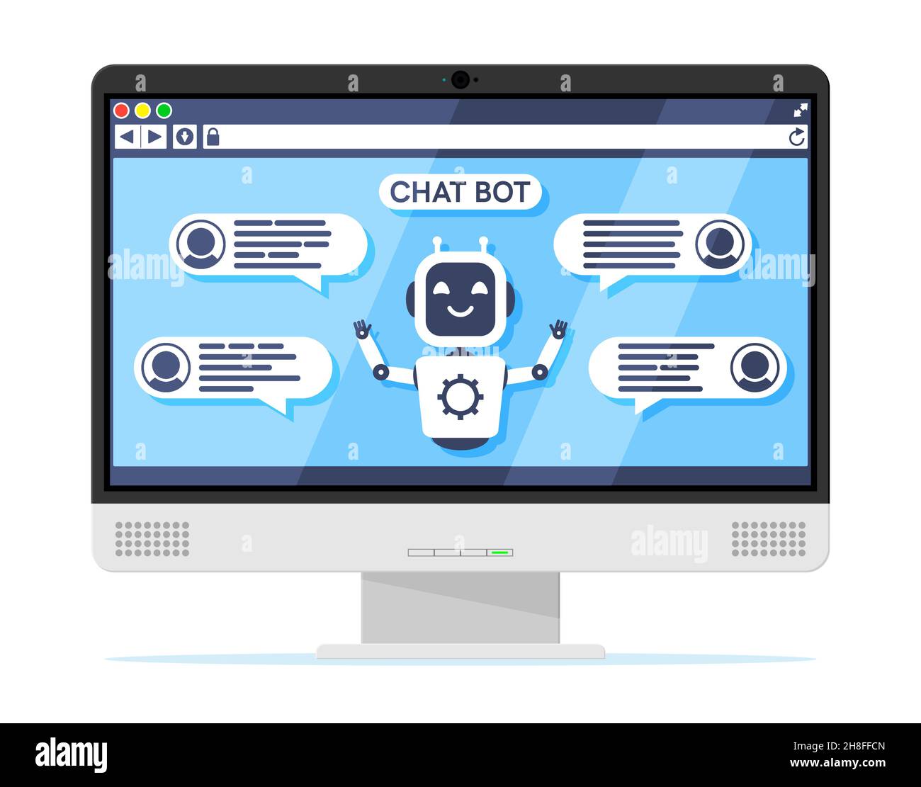 Chatbot window Cut Out Stock Images & Pictures - Alamy