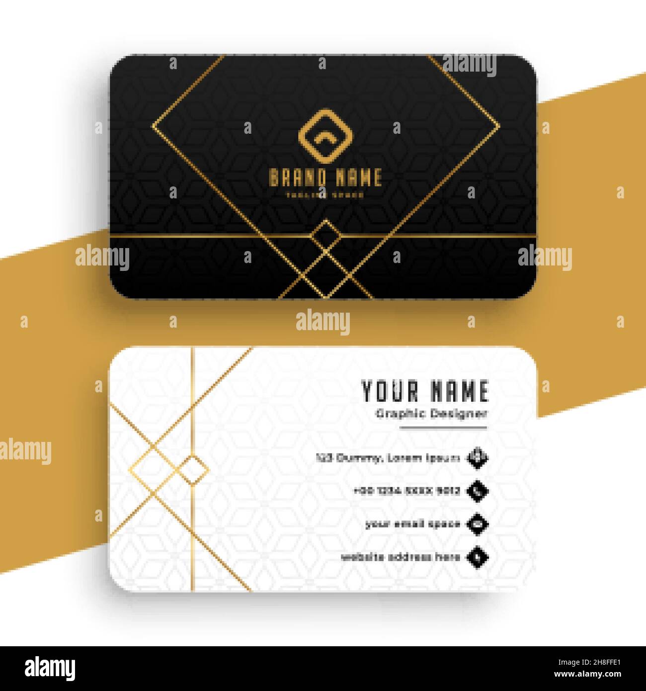 Golden visiting card Stock Vector Images - Alamy