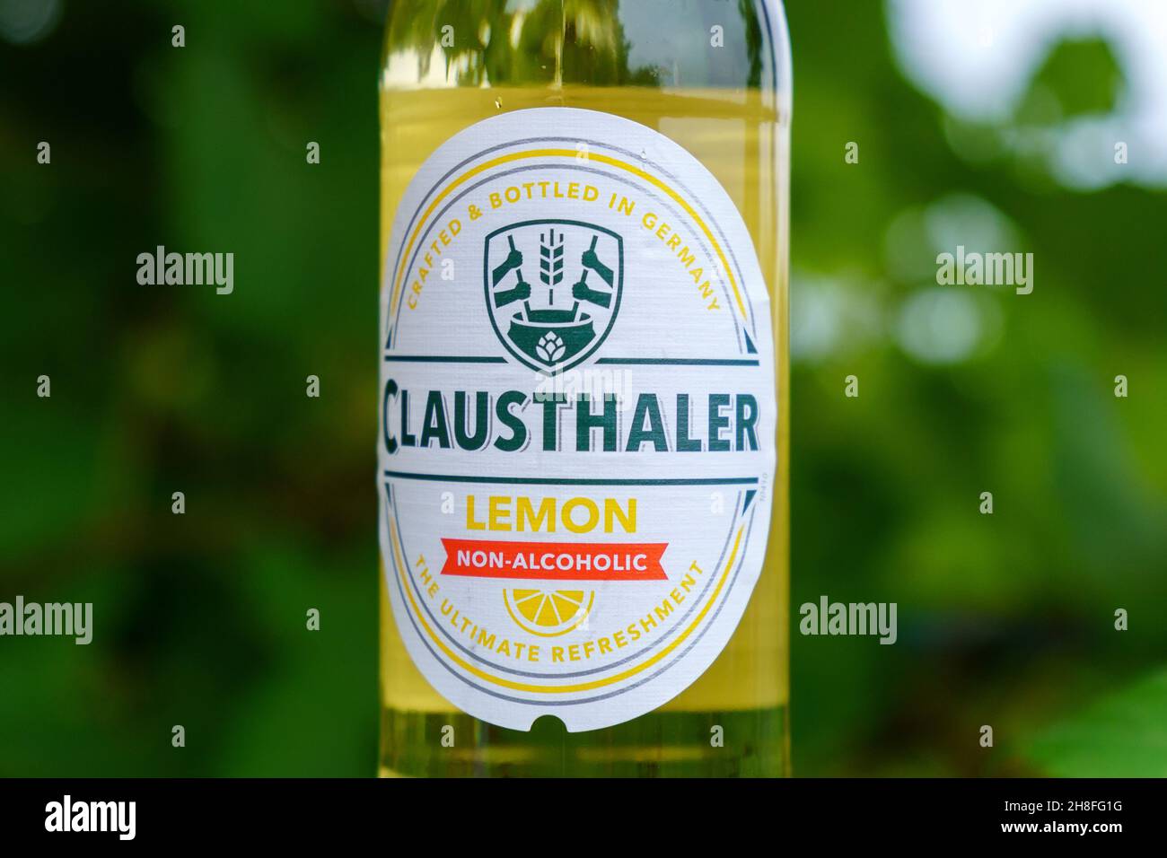 Volzhsky, Russia-September 25, 2021: Clausthaler non-alcoholic beer ...