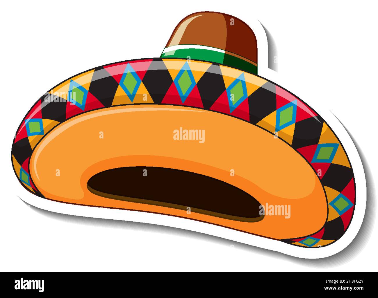 Mexican hat cartoon sticker illustration Stock Vector Image & Art - Alamy