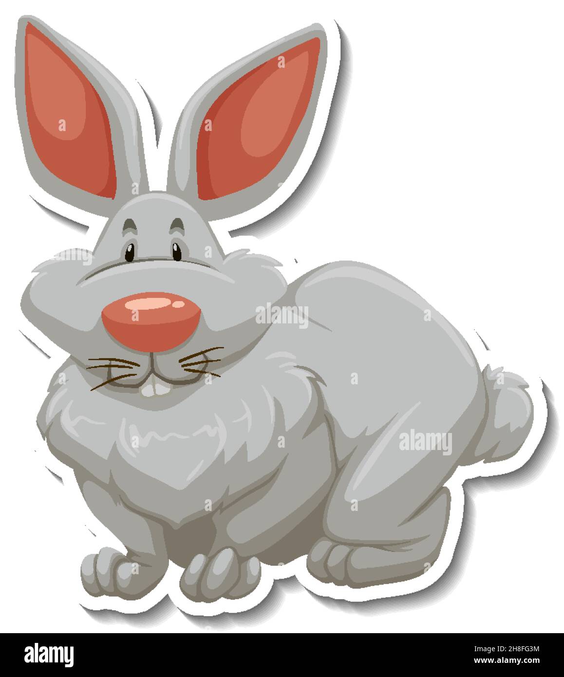 Rabbit cartoon character on white background illustration Stock Vector ...