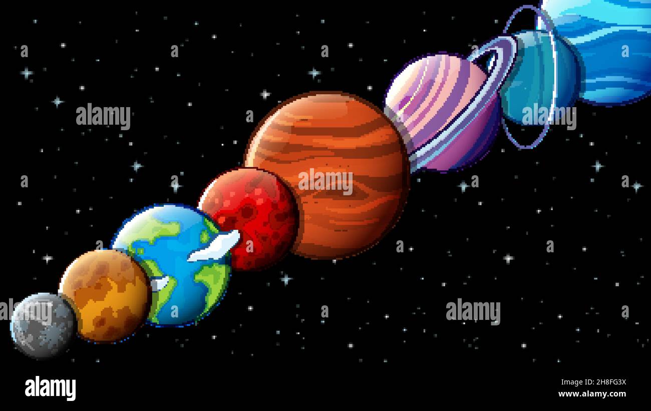 Thumbnail design with solar system illustration Stock Vector Image ...