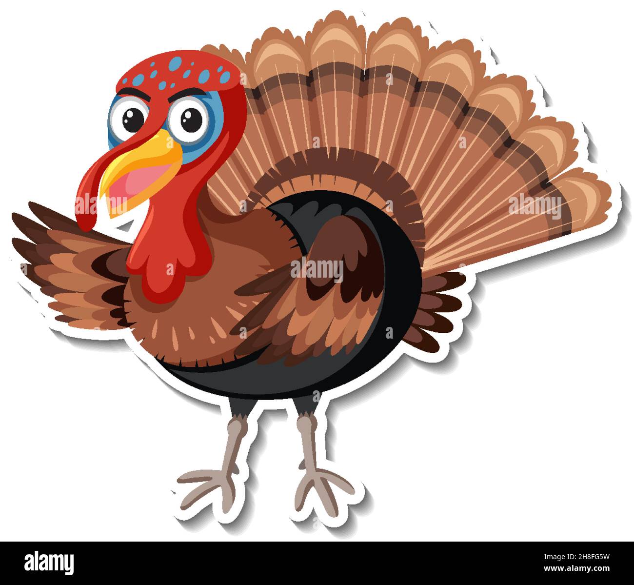 Turkey animal cartoon character sticker illustration Stock Vector Image ...