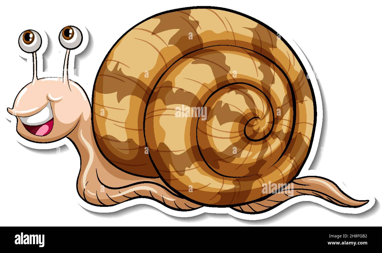 Snail animal cartoon sticker illustration Stock Vector Image & Art - Alamy