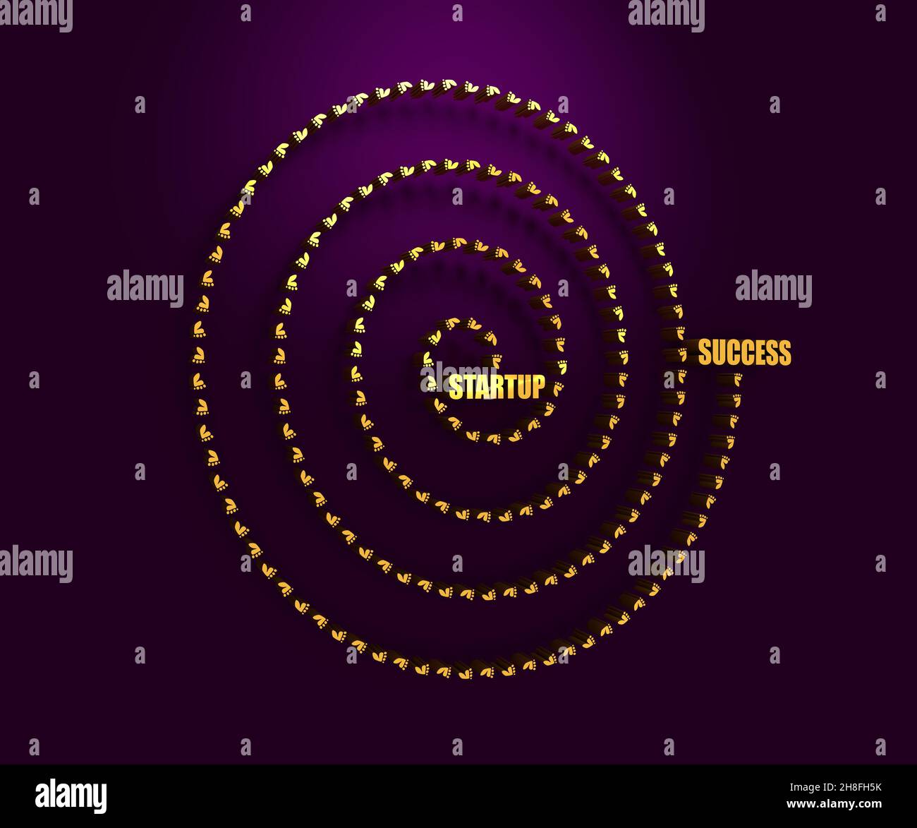 Business concept. Pathway from startup to success. 3D rendering Stock ...