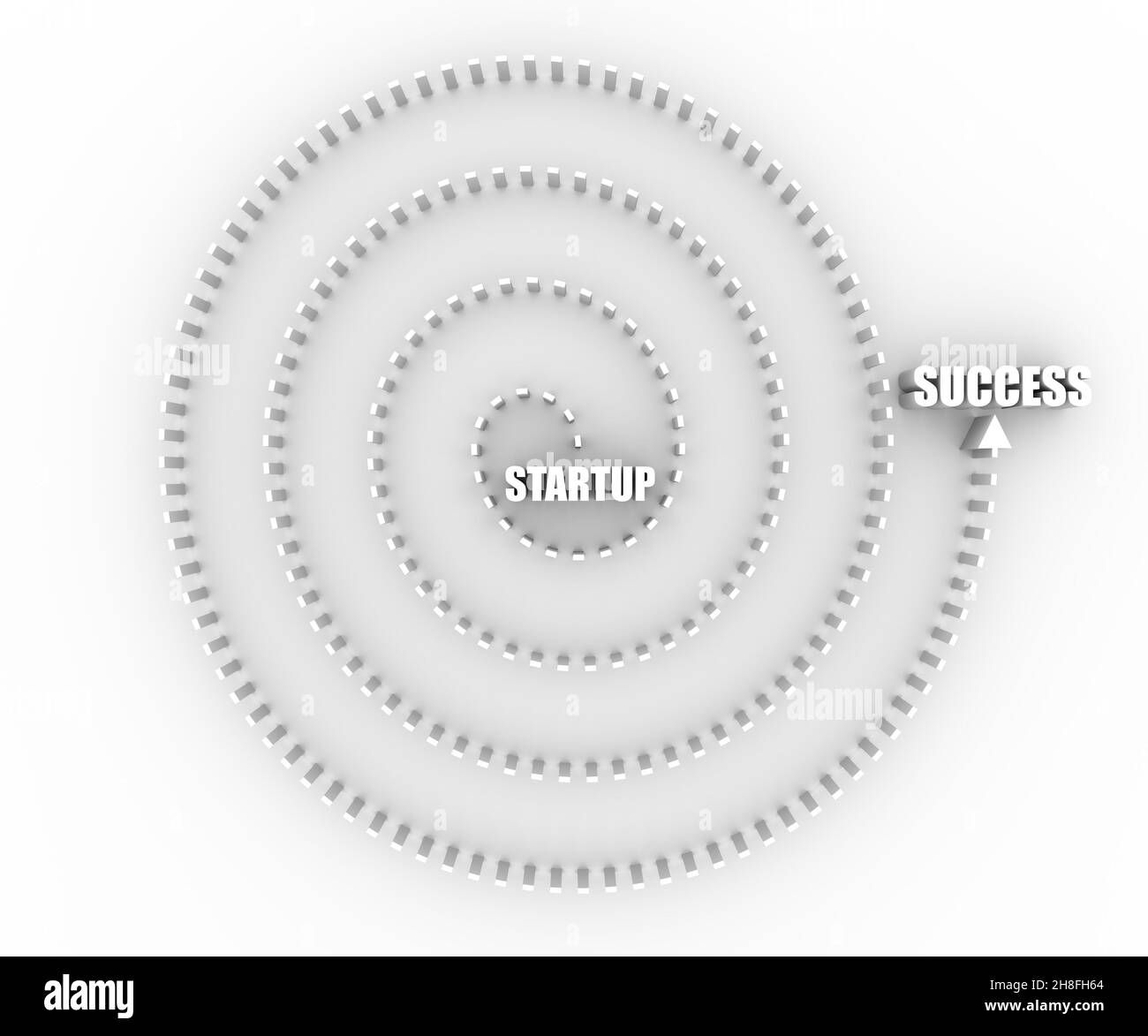 Business concept. Pathway from startup to success. 3D rendering Stock ...