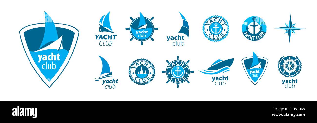 A set of vector Yacht logos on a white background Stock Vector Image ...