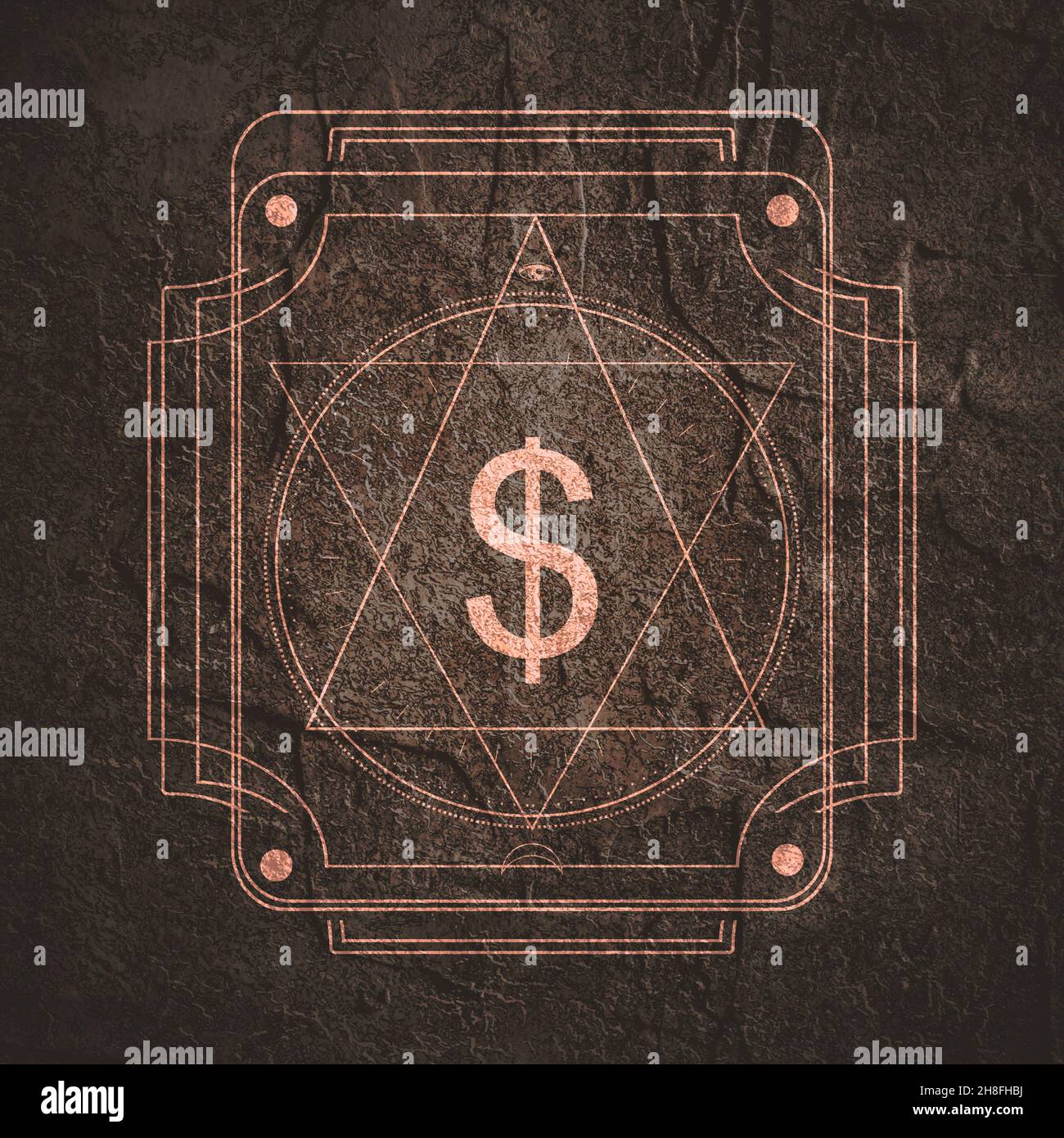 Mystical geometry symbol. Linear alchemy, occult, philosophical sign ...