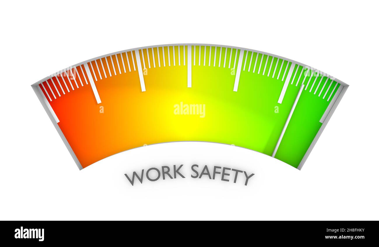 Work safety level scale with arrow. The measuring device icon. Sign ...