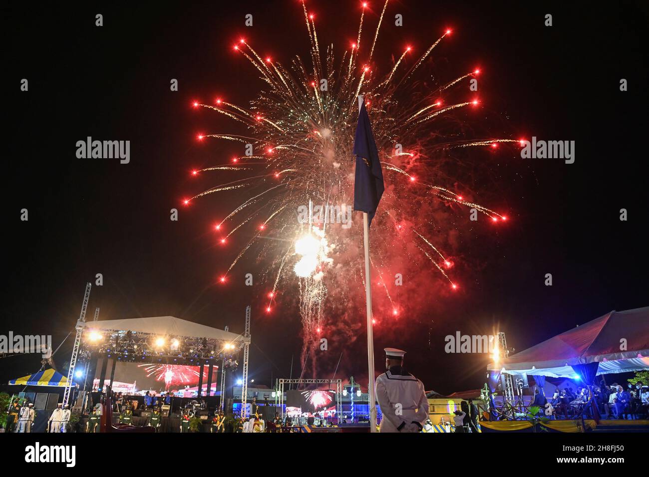 Fireworks are seen at the Presidential Inauguration Ceremony to mark ...