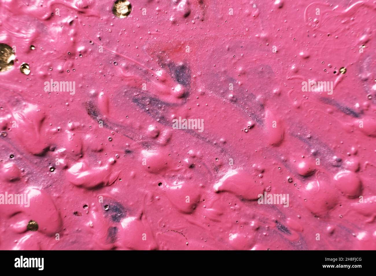 Fluid Art. Bubble paint abstraction. Tactile bumpy pink paint ...