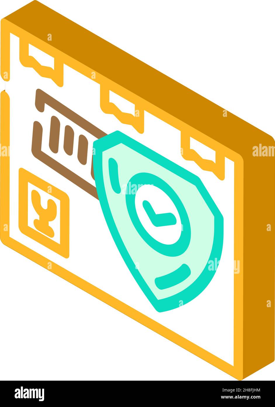 cargo protection isometric icon vector illustration Stock Vector Image ...