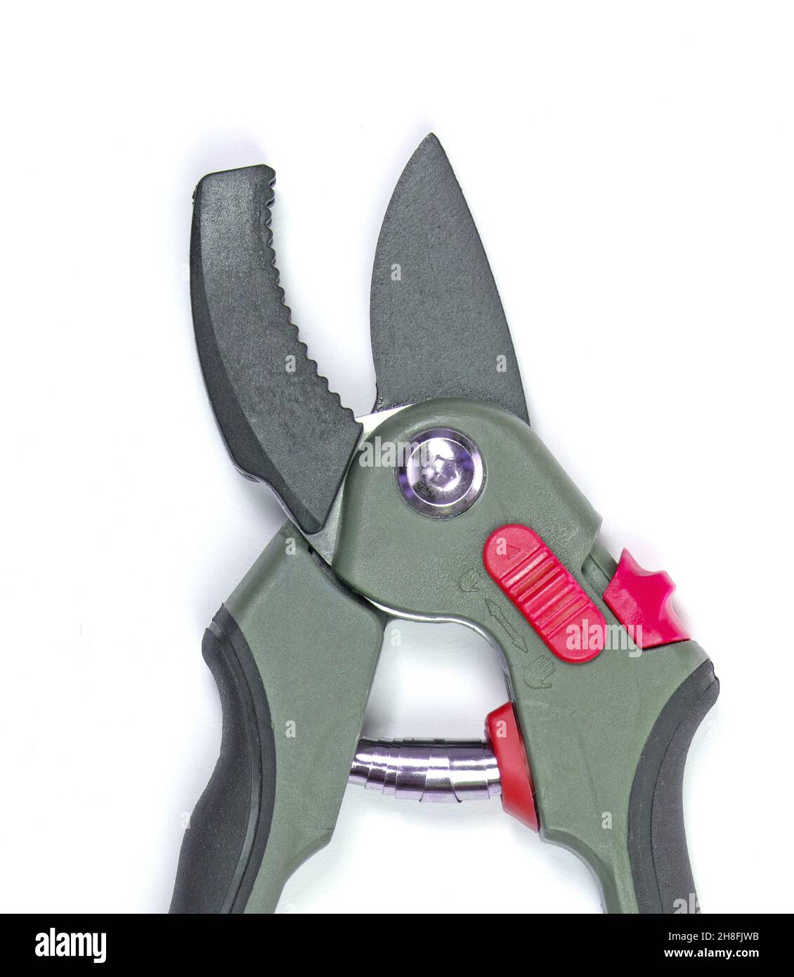 Modern garden scissor tool isolated on white Stock Photo - Alamy