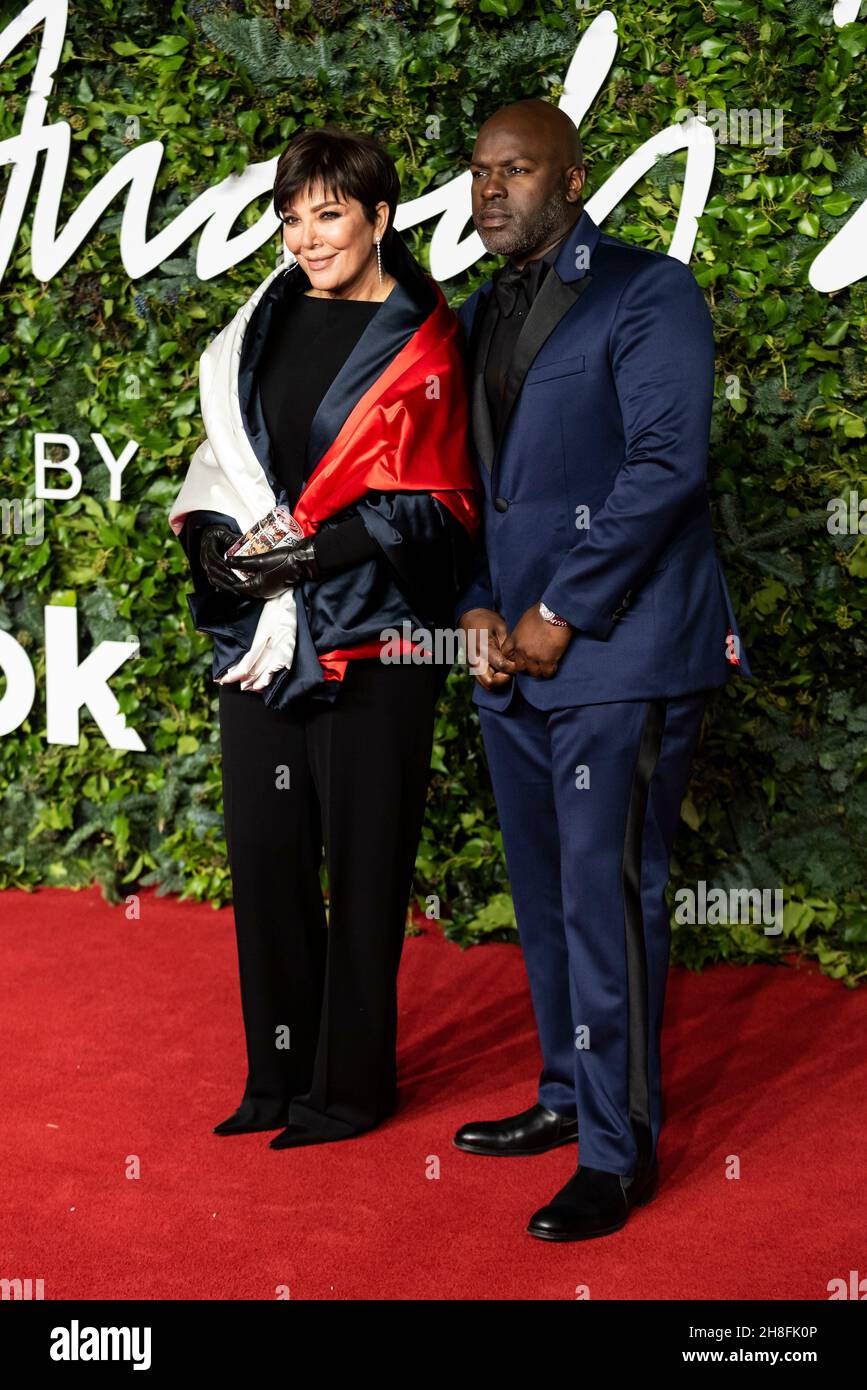 Kris Jenner and Corey Gamble attend The Fashion Awards 2021 at Royal ...