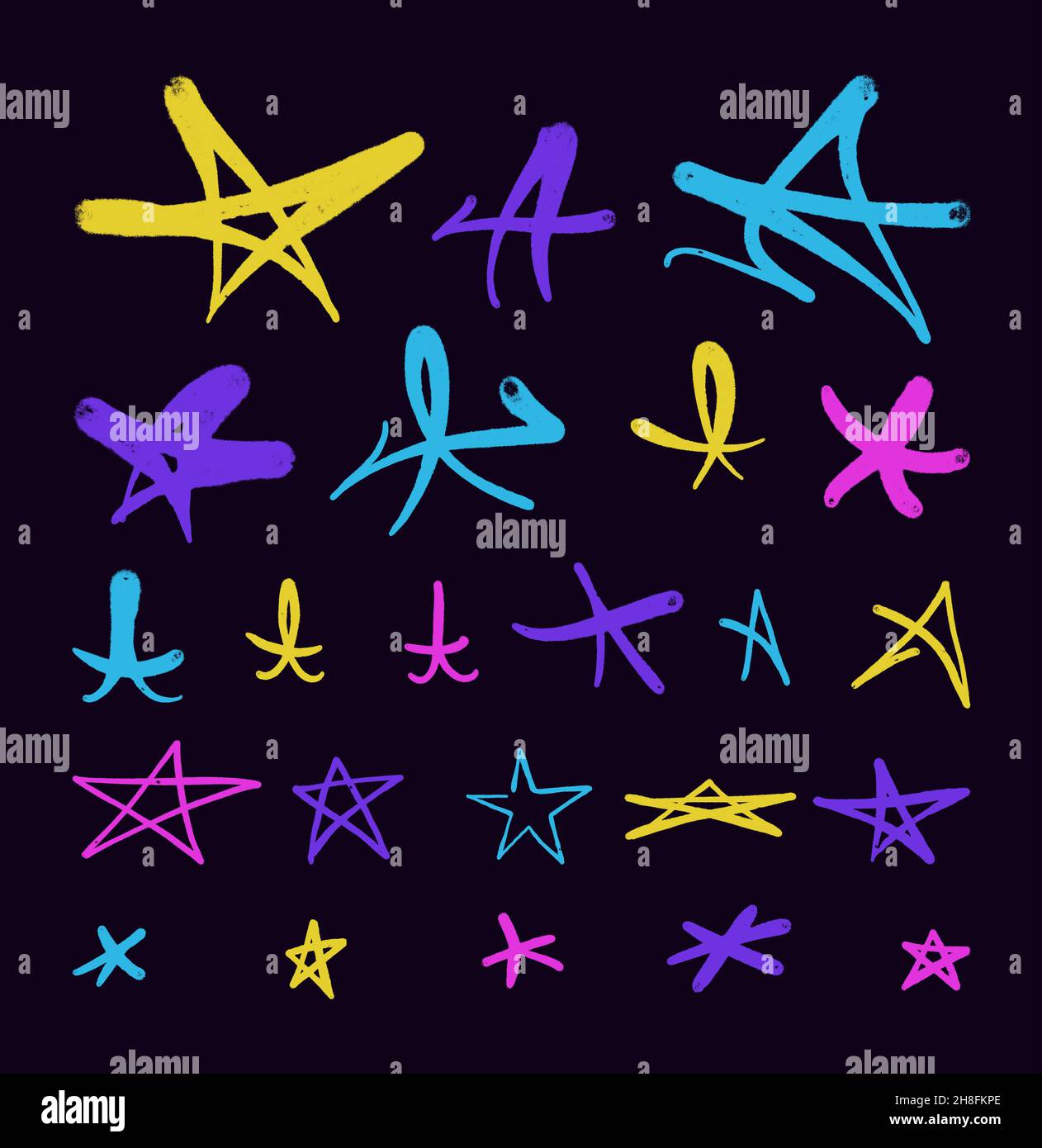 Graffiti stars. Icon set spray tag style Stock Vector Image & Art - Alamy
