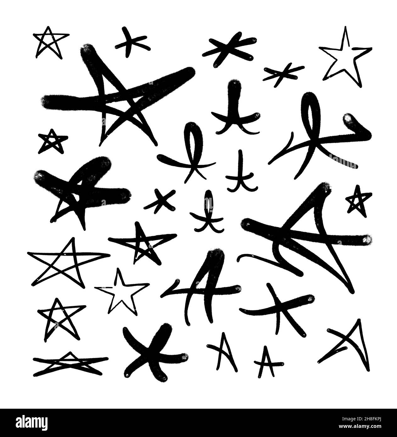 Graffiti stars. Icon set spray tag style Stock Vector Image & Art - Alamy