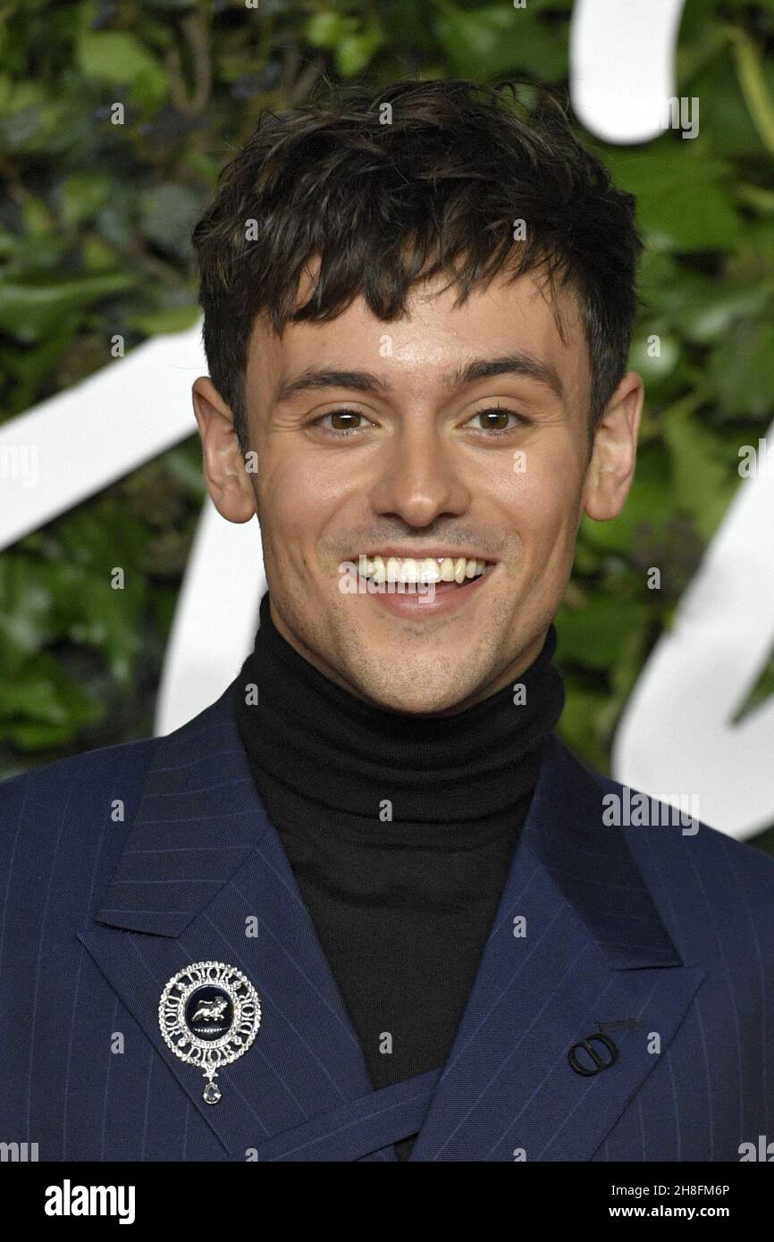 Tom Daley attending The Fashion Awards 2021 at the Royal Albert Hall in ...
