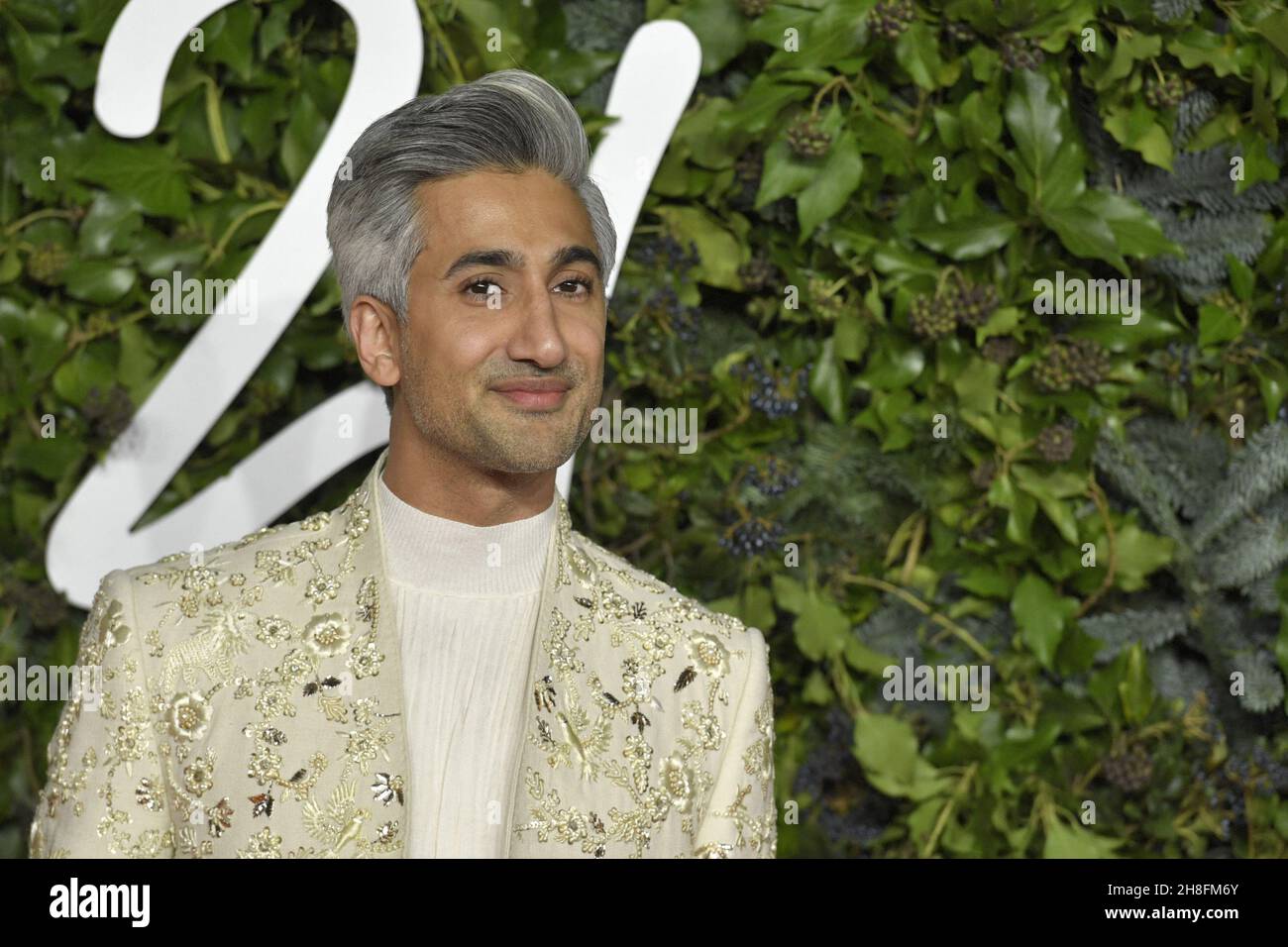 Tan France attending The Fashion Awards 2021 at the Royal Albert Hall ...