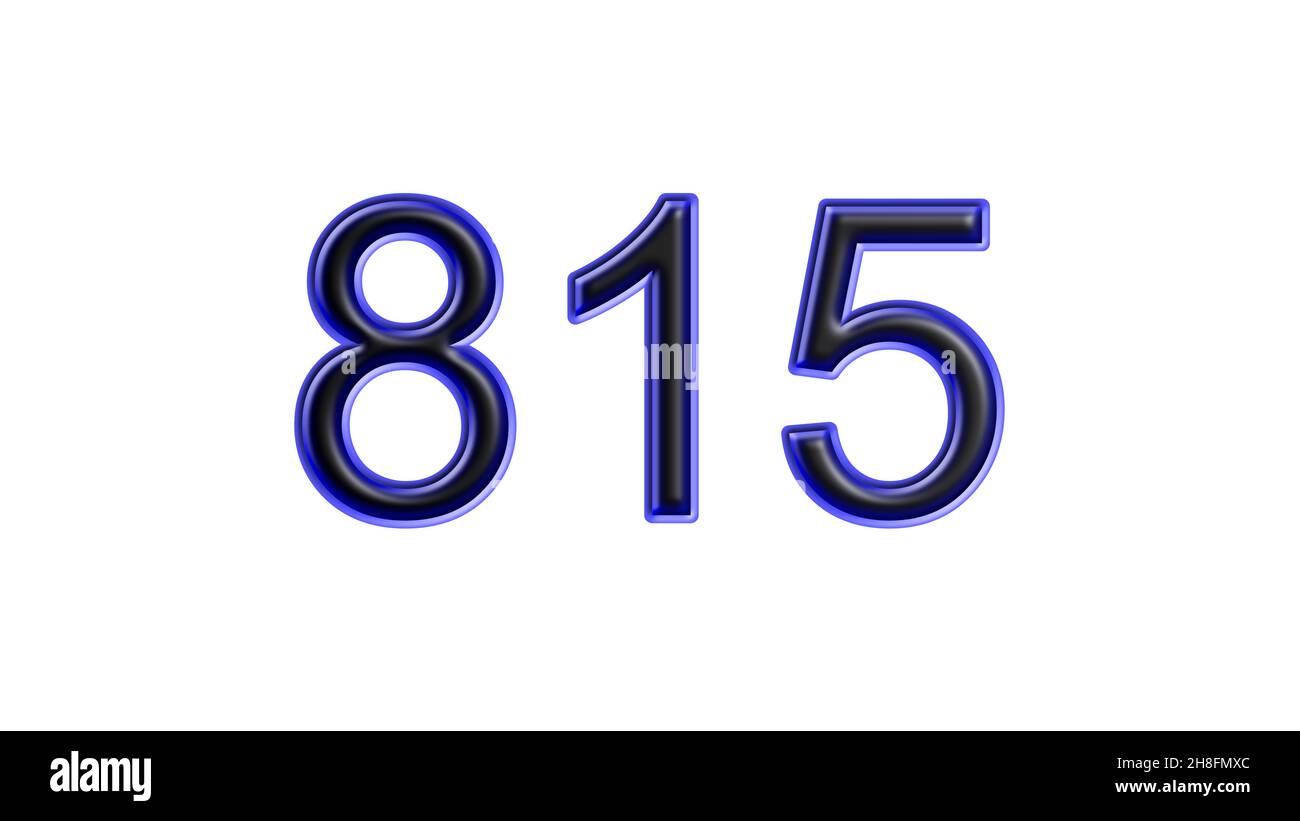 blue 815 number 3d effect white background Stock Photo - Alamy