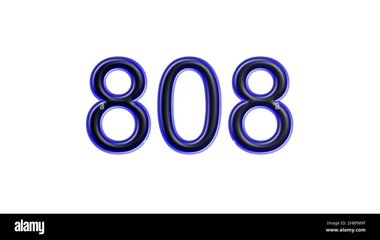 blue 808 number 3d effect white background Stock Photo - Alamy