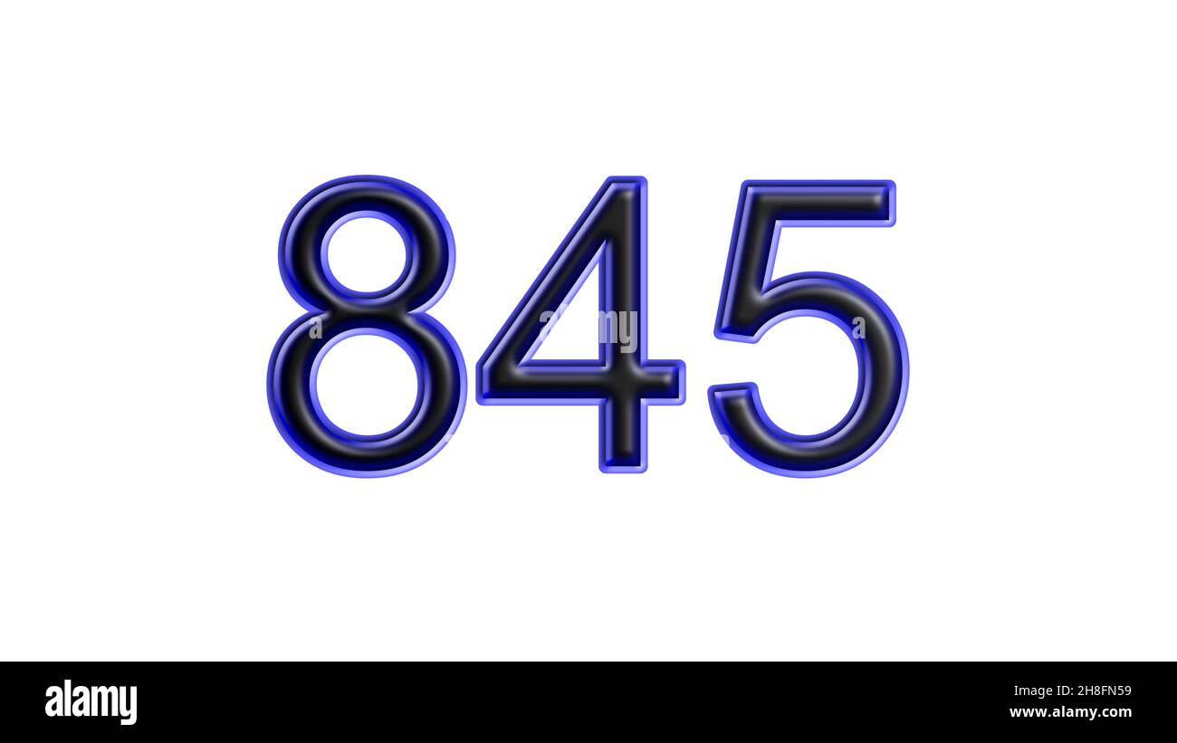 blue 845 number 3d effect white background Stock Photo - Alamy