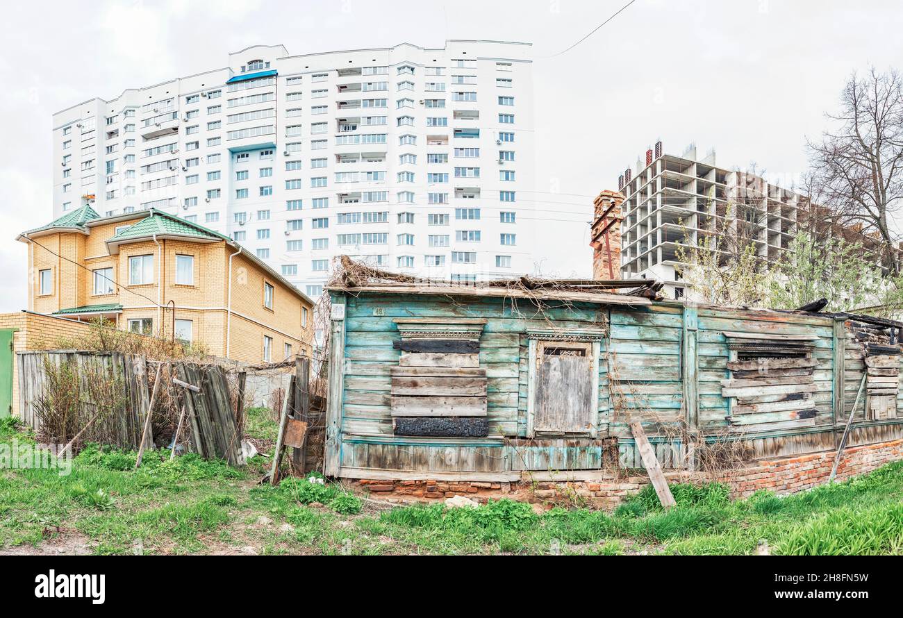 Panorama of a Russian street with different kinds of buildings Stock ...