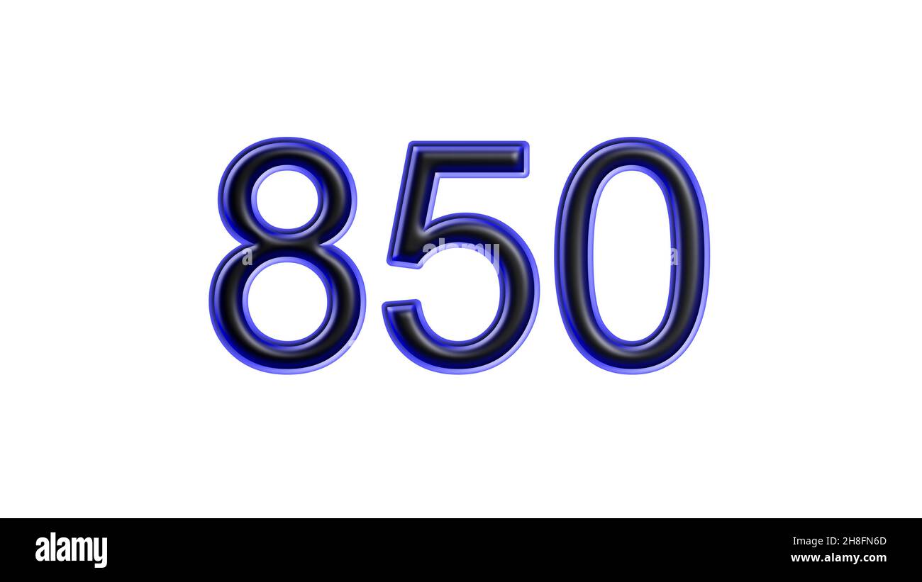 blue 850 number 3d effect white background Stock Photo - Alamy