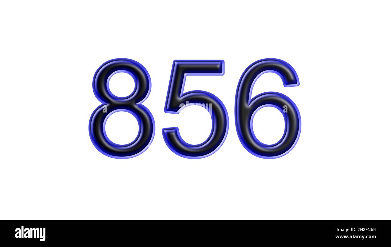 blue 856 number 3d effect white background Stock Photo - Alamy