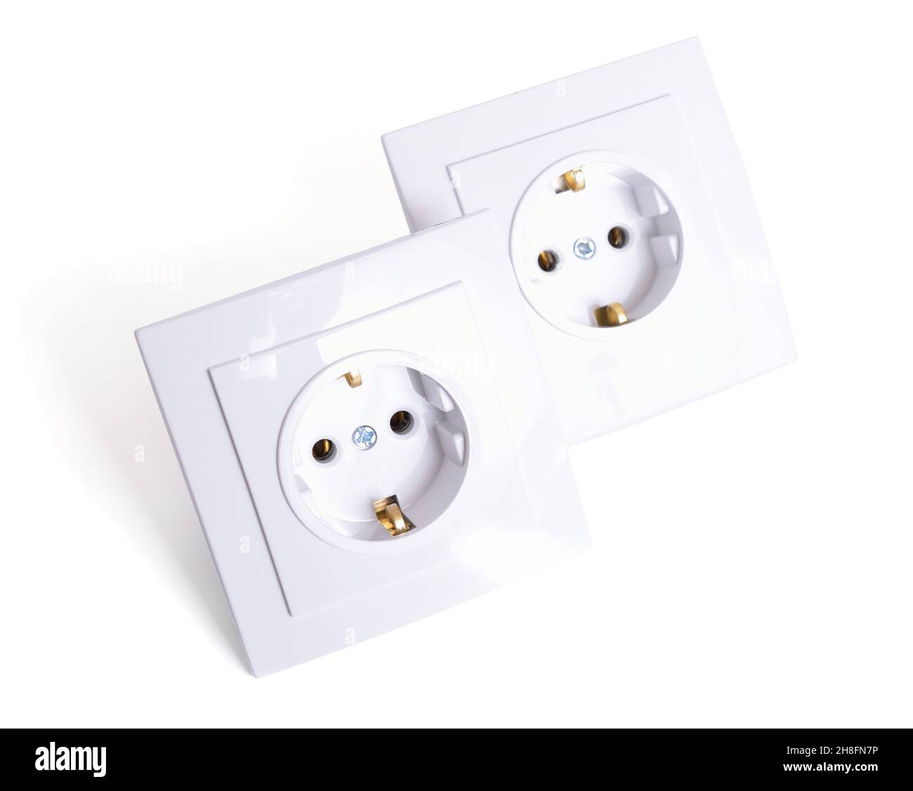 Two Electrical connector isolated on white background Stock Photo - Alamy