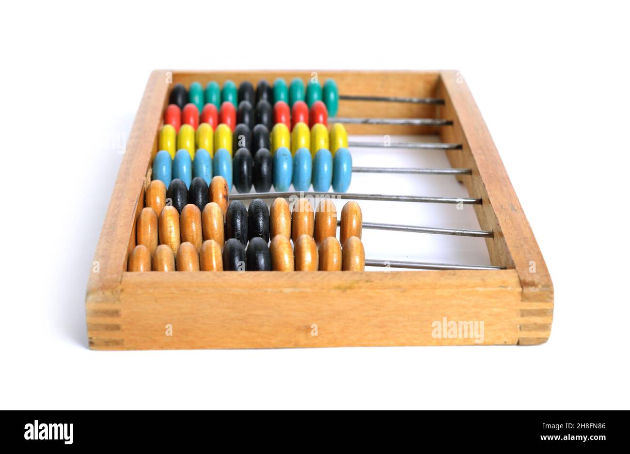 Accounting abacus on white background. Isolated Stock Photo - Alamy