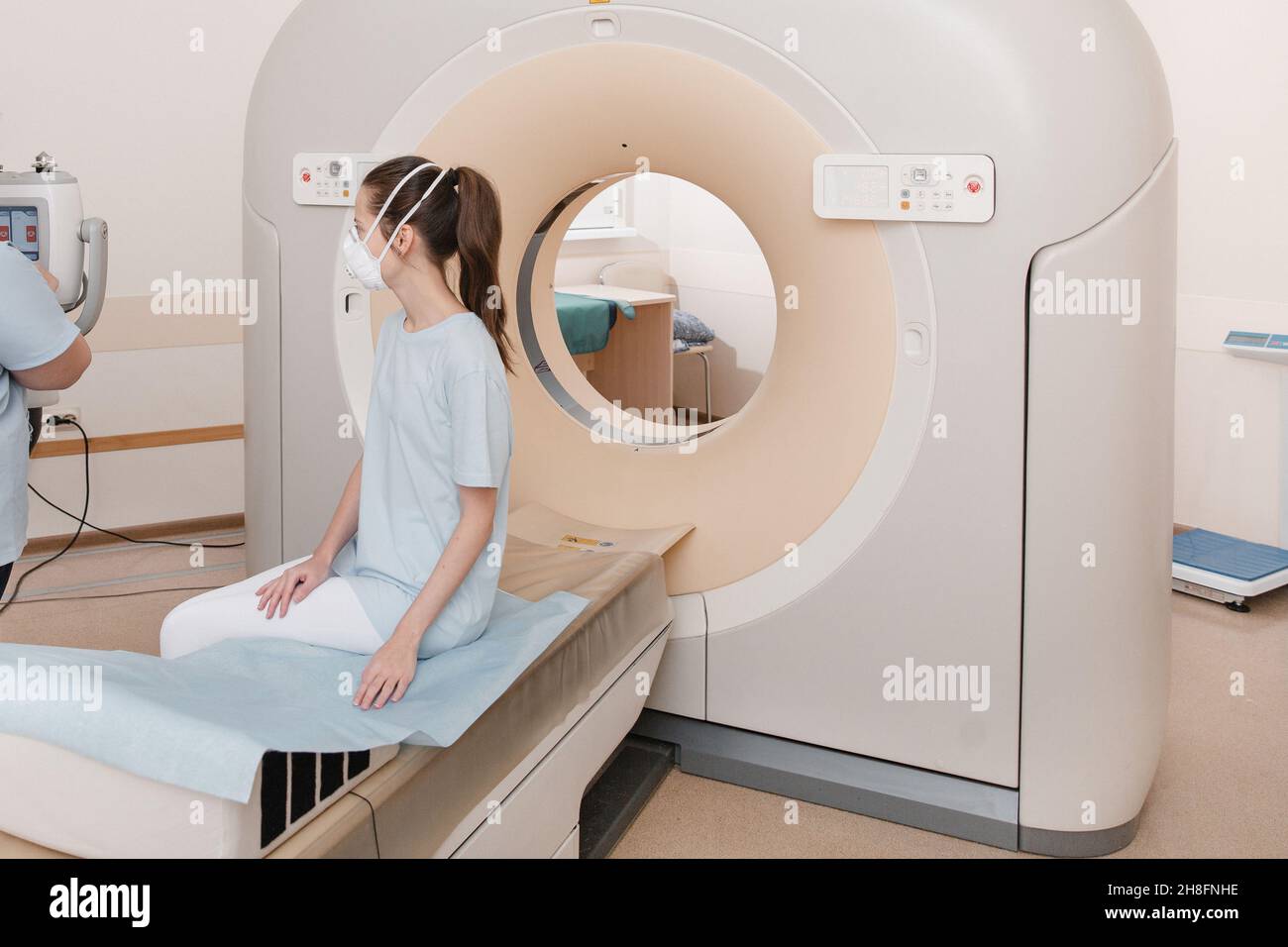 Medical CT or MRI Scan with a patient in the modern hospital laboratory ...