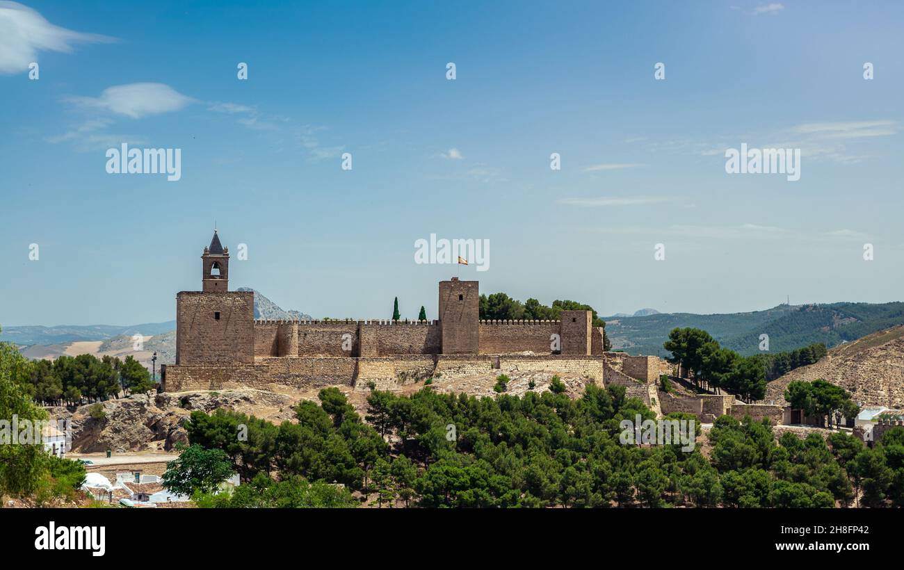 View of the Alcazaba of Antequera is a Moorish fortress in Spain ...