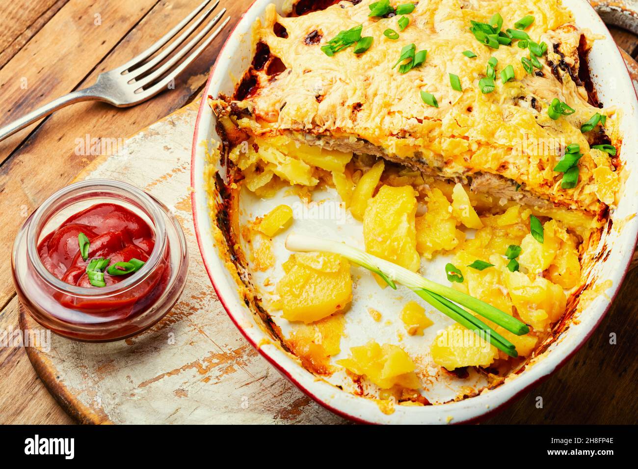 French meat is a dish made from layers of meat, potatoes and cheese ...