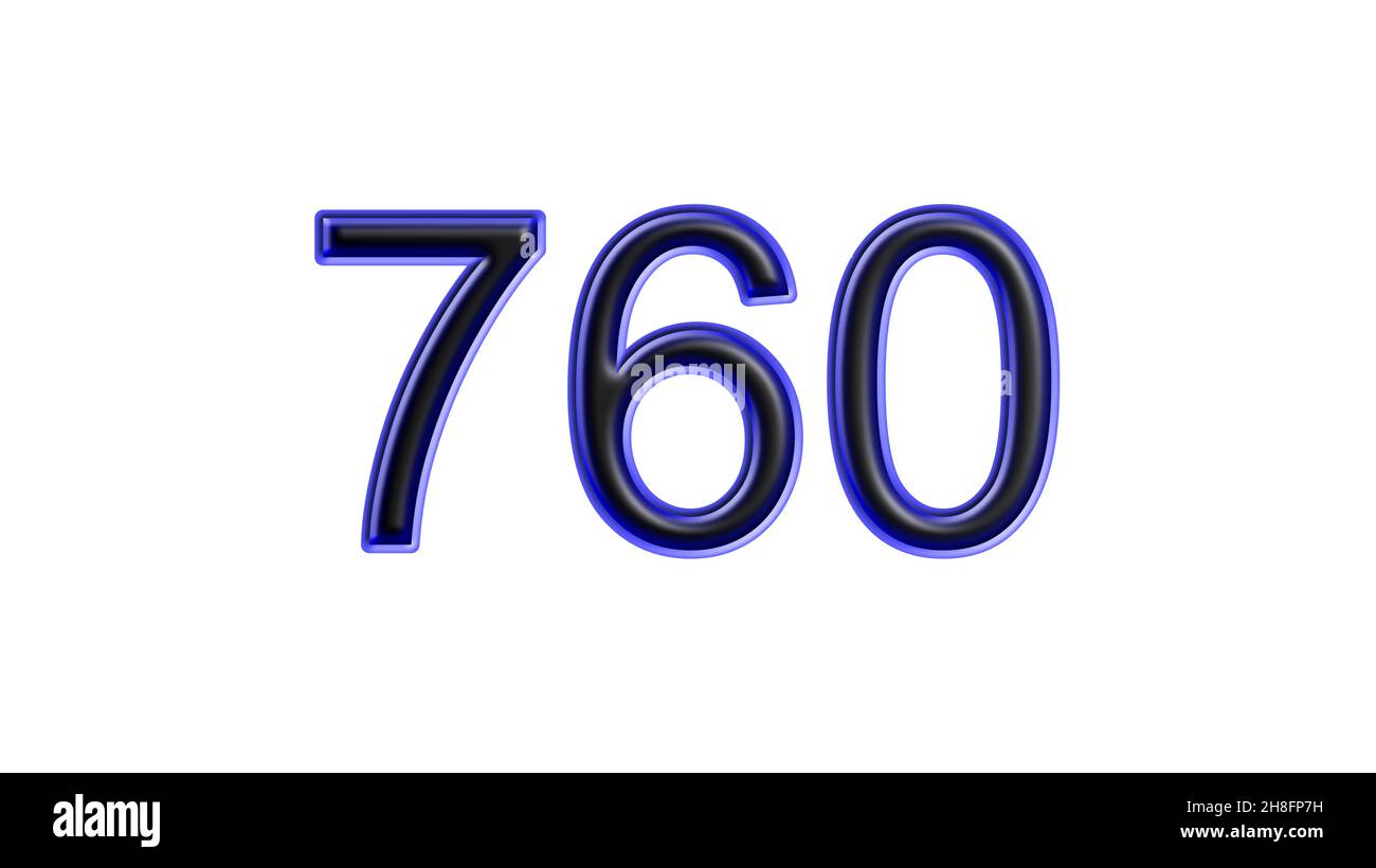 blue 760 number 3d effect white background Stock Photo - Alamy