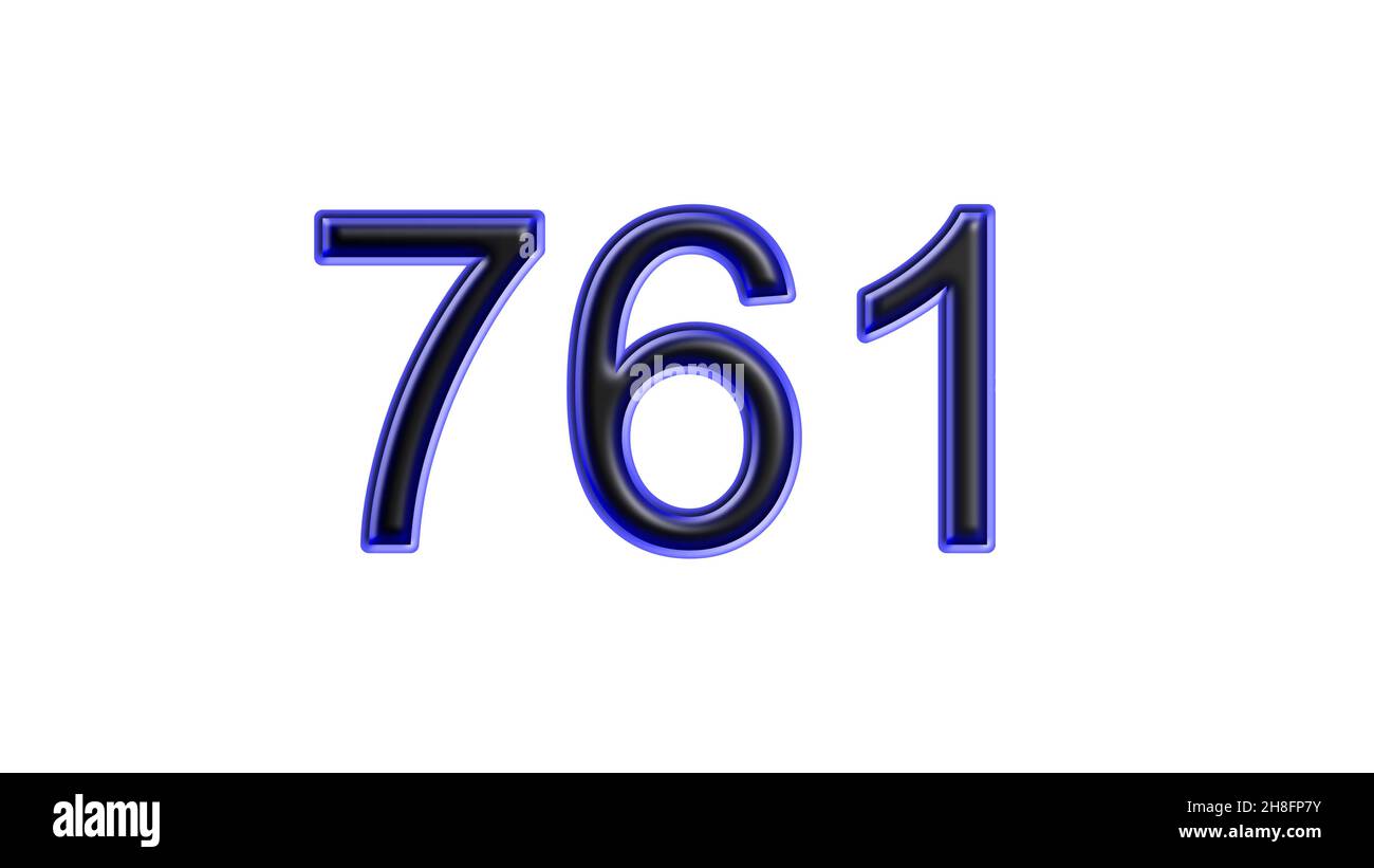 blue 761 number 3d effect white background Stock Photo - Alamy