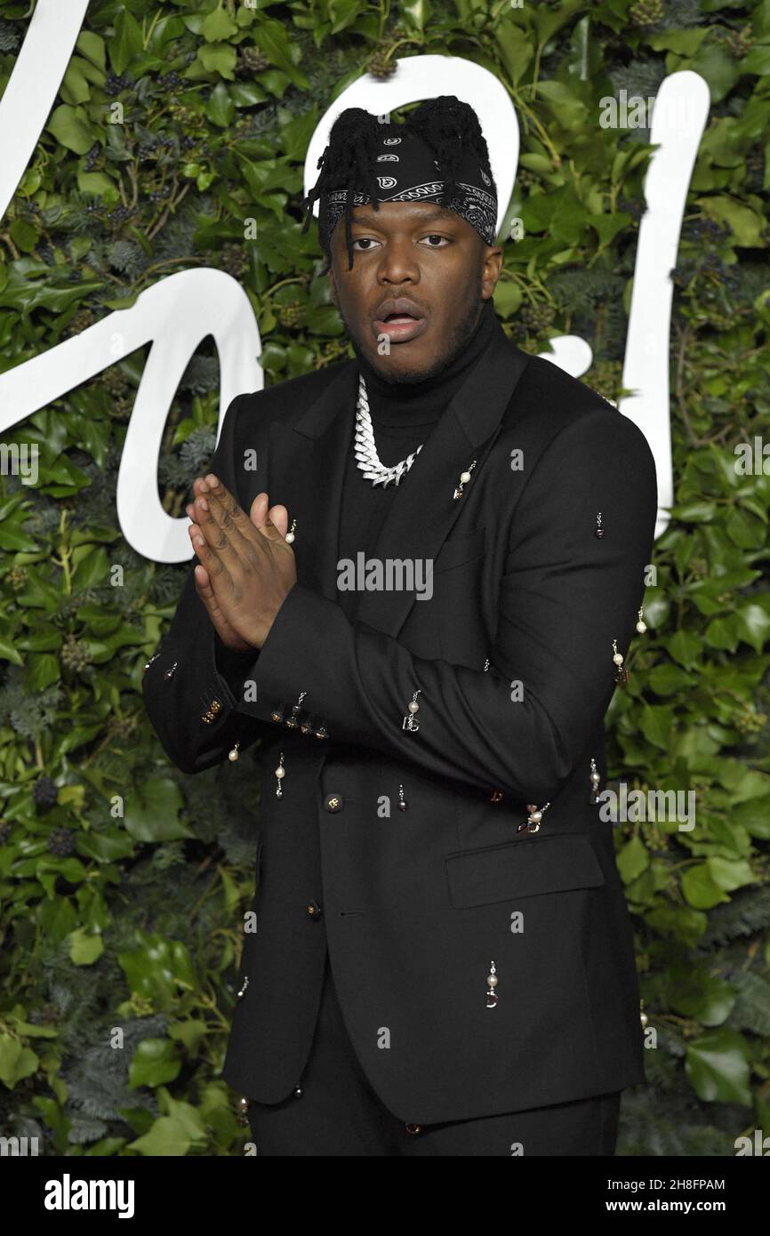 KSI attending The Fashion Awards 2021 at the Royal Albert Hall in ...