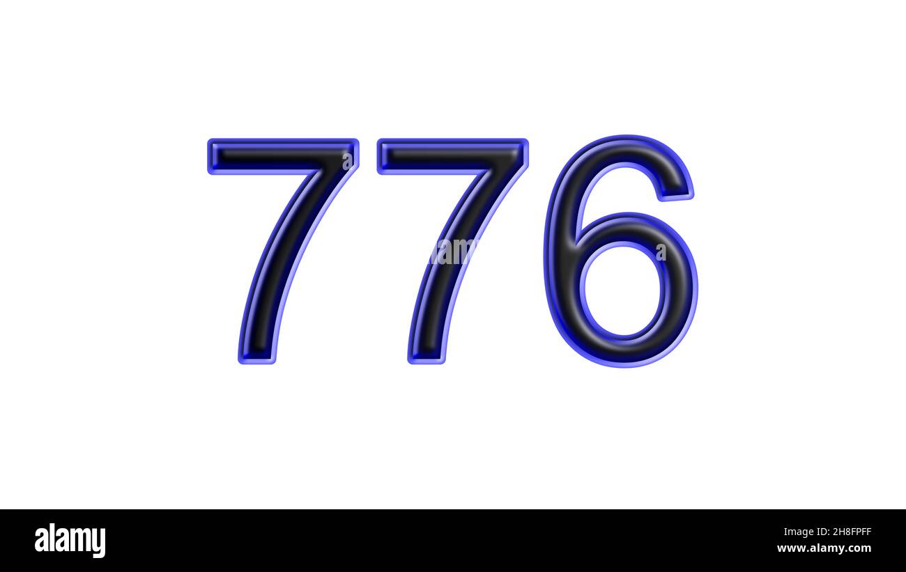 blue 776 number 3d effect white background Stock Photo - Alamy