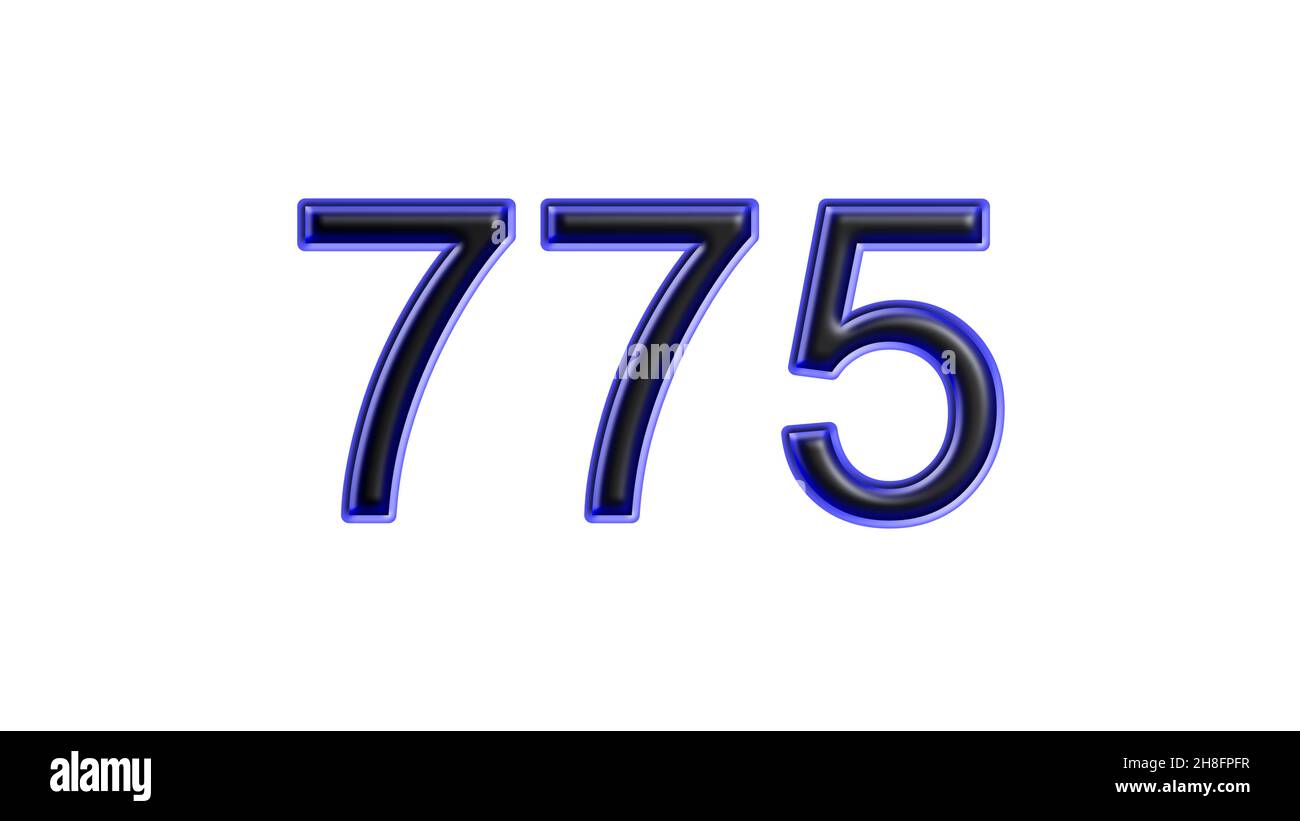 blue 775 number 3d effect white background Stock Photo - Alamy