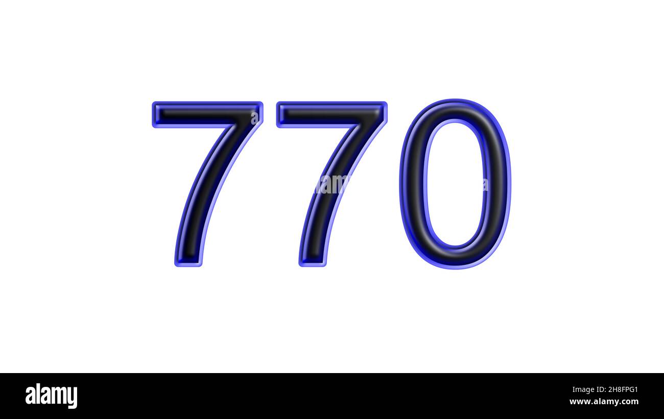 blue 770 number 3d effect white background Stock Photo - Alamy