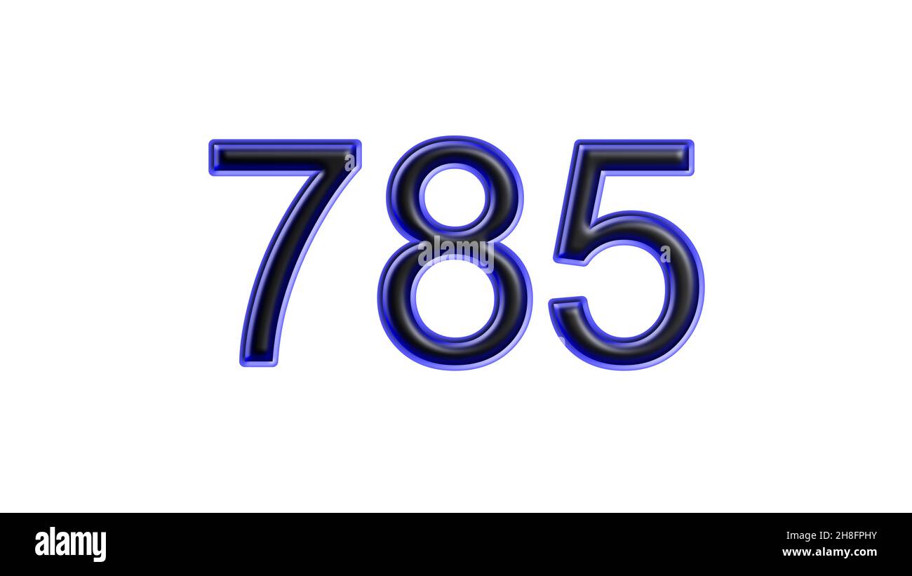 blue 785 number 3d effect white background Stock Photo - Alamy