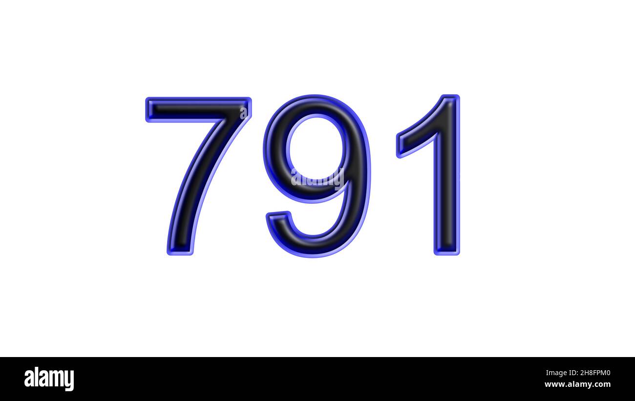 blue 791 number 3d effect white background Stock Photo - Alamy