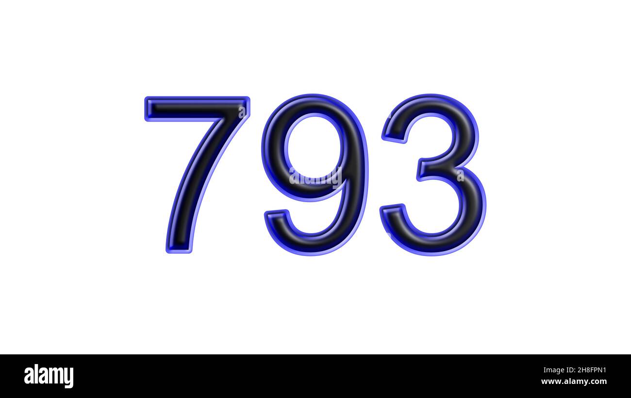 blue 793 number 3d effect white background Stock Photo - Alamy