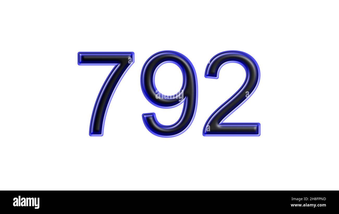 blue 792 number 3d effect white background Stock Photo - Alamy
