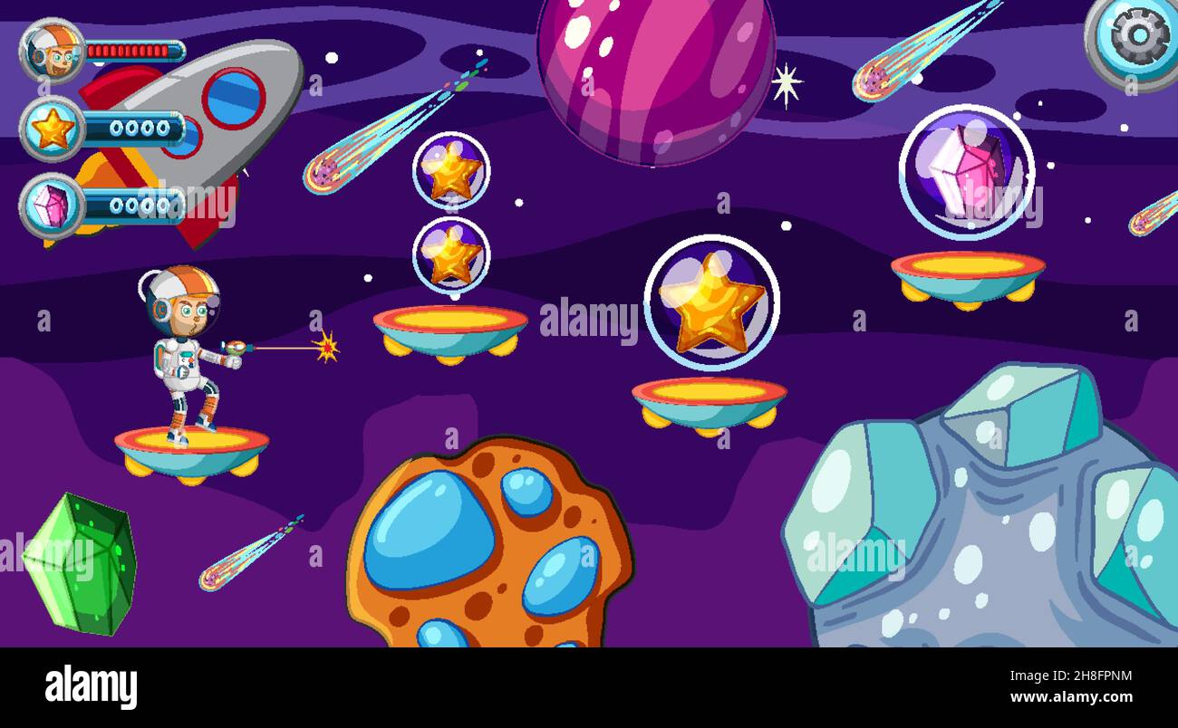 A Game Template Galaxy Space Scene illustration Stock Vector Image ...