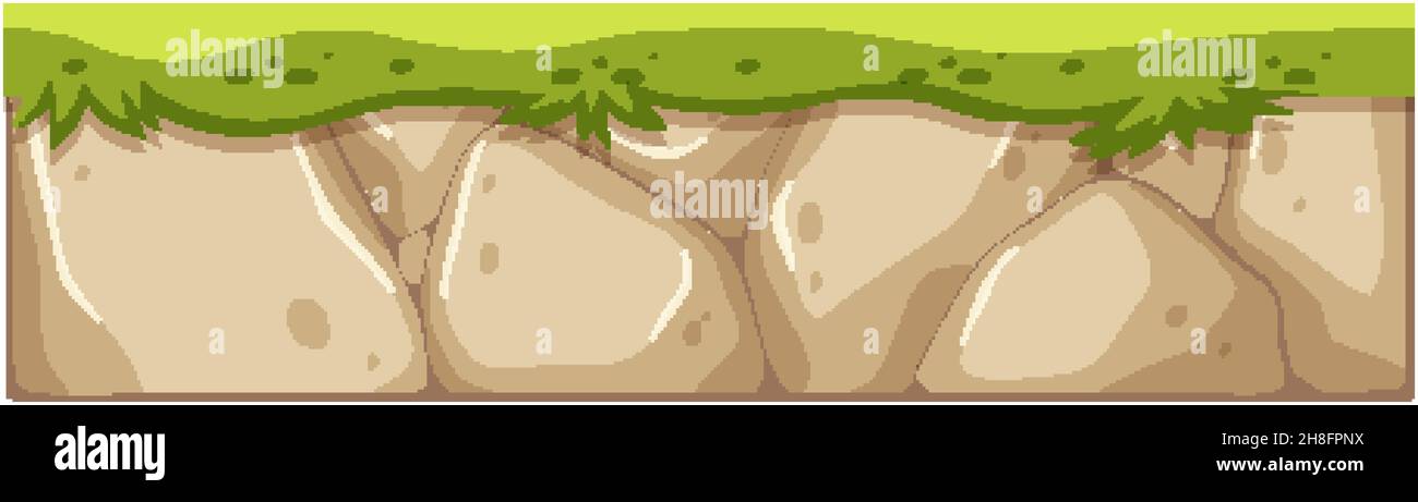 Isolated dirt ground with green grass illustration Stock Vector Image ...