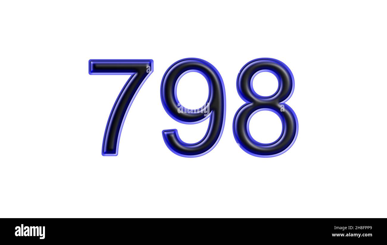 blue 798 number 3d effect white background Stock Photo - Alamy